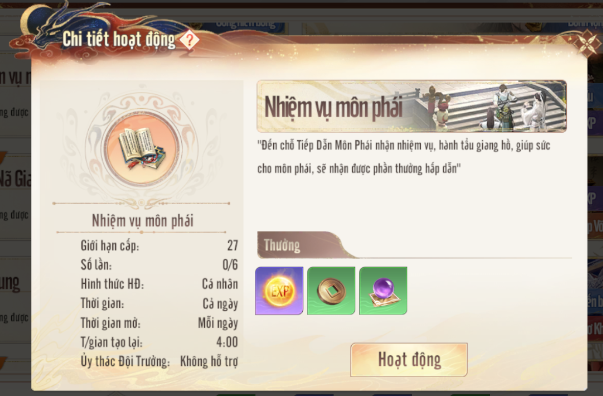 Nhiệm vụ môn phái | Thiên Long Bát Bộ 2 VNG - Thế Giới Thiên Long Hoàn Mỹ